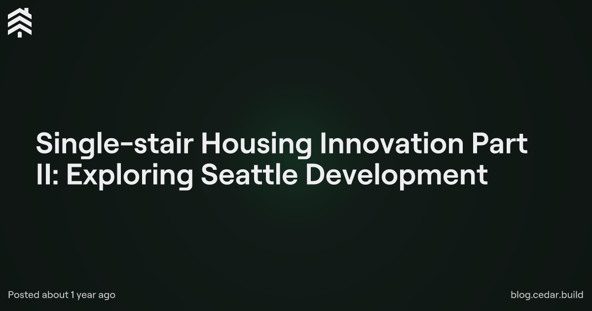 Single-Stair Reform Part II: Design Solutions from Seattle | The Arboretum